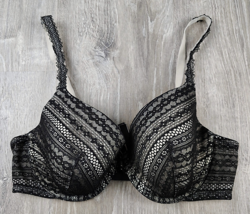 Victoria's Secret Black Beige Lace 40C Lined Perfect Coverage Bra ...