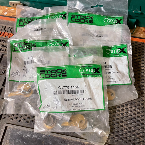 (5) CompX Chicago Plunger Showcase Sliding Door Stock Locks KA Keyed ...