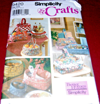 Simplicity Pattern # 9420 - Seven Styles & Shapes Woven Fabric Baskets ...