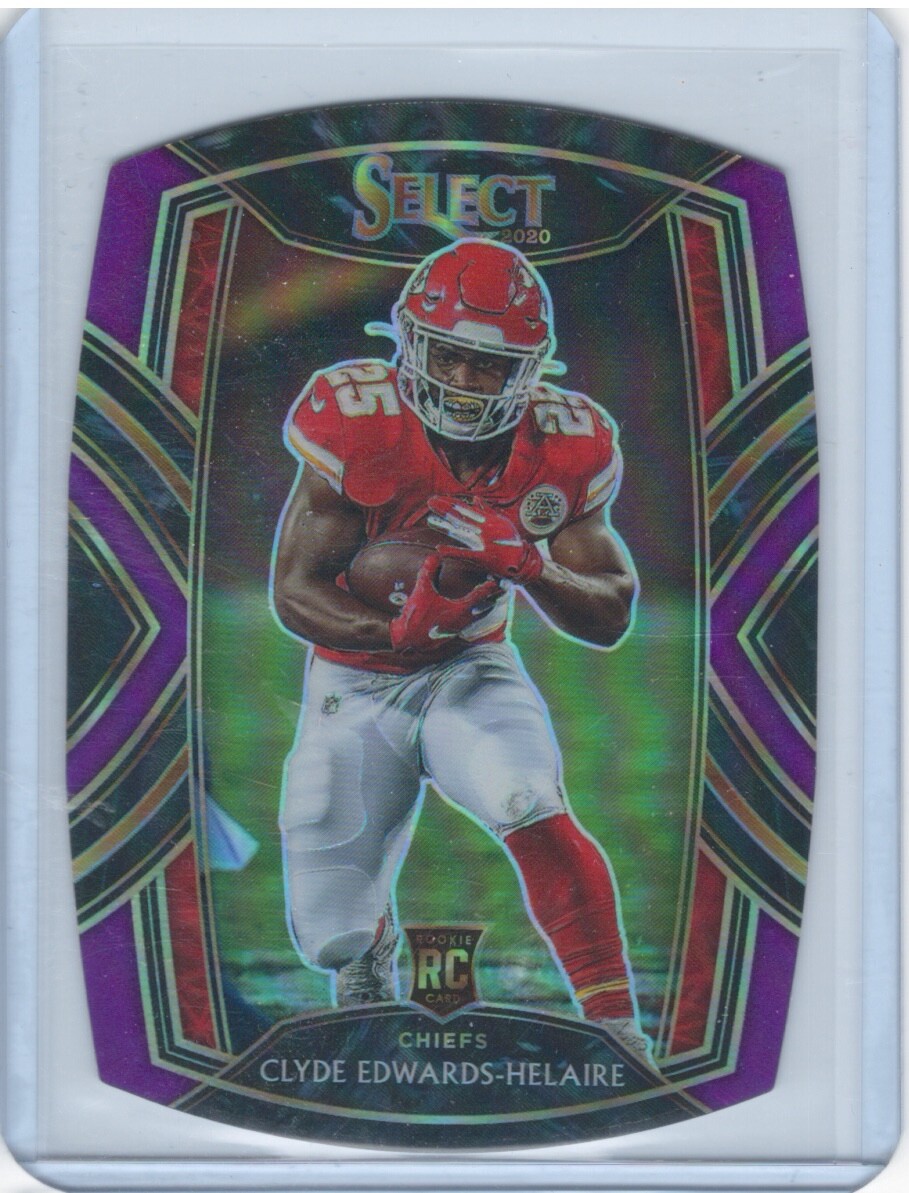2020 Panini Select Die Cut Purple Clyde Edwards-Helaire Kansas City ...