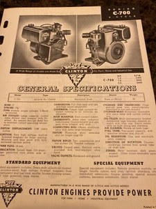 clinton engine c700 illustrated parts list,antique clinton engine | eBay