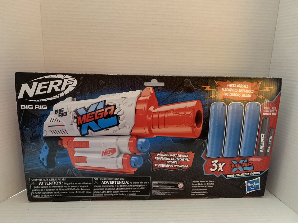 NERF Mega XL Big Rig Blaster, Largest Mega Darts Ever w/3 XL Whistler ...