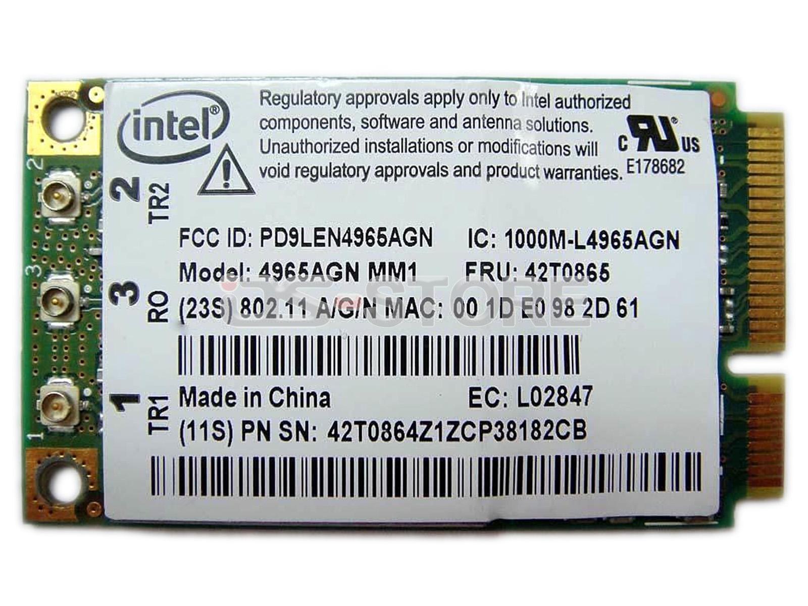 Lenovo IBM 42T0865 42T0867 42T0947 Intel 4965AGN Wireless WLAN WiFi ...