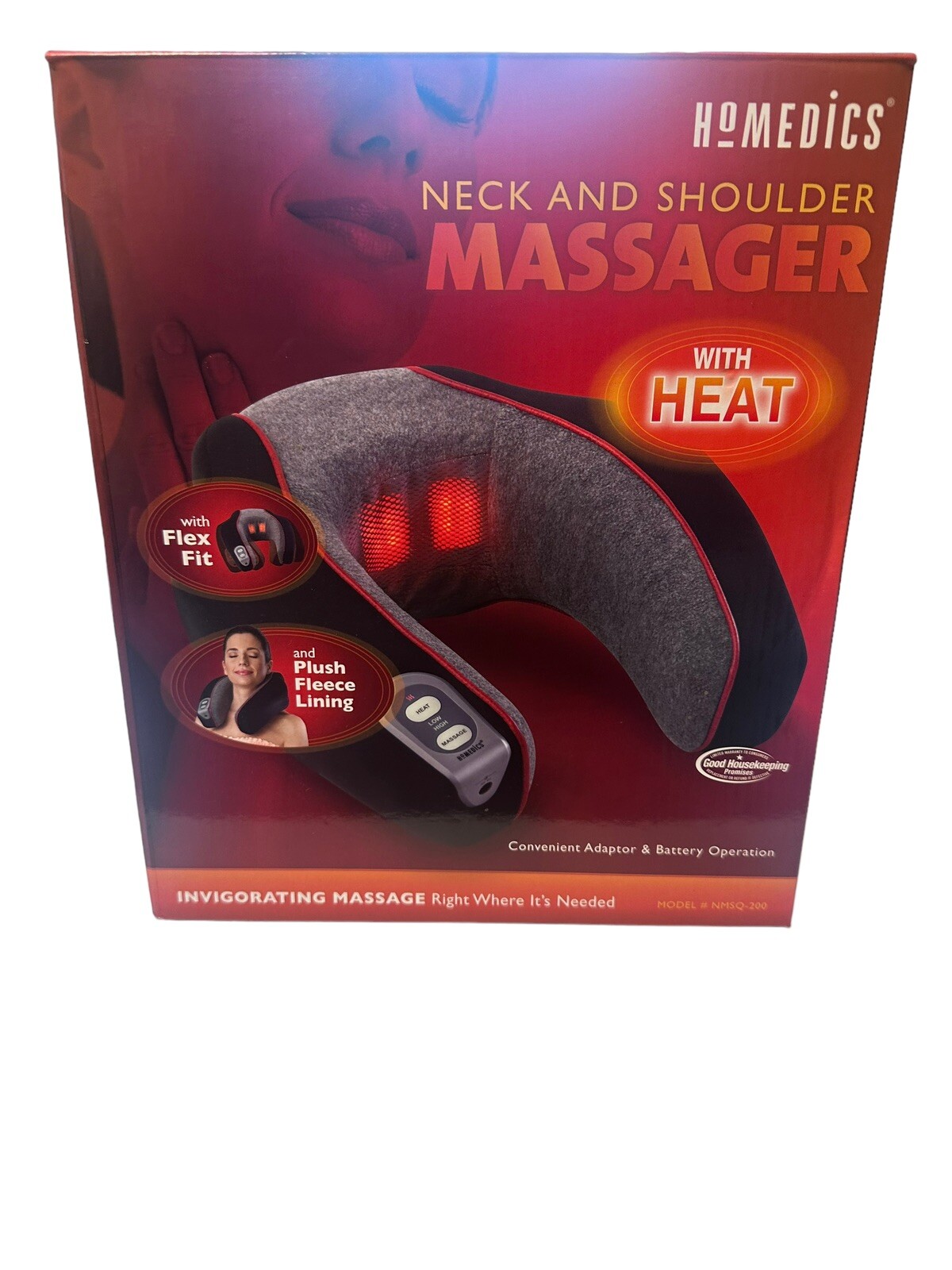 Homedics Neck And Shoulder Massager With Heat NMSQ-200 | eBay