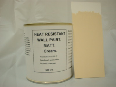 1 x 500ml Matt Cream Heat Resistant Wall Paint For Wood Burner Stove ...
