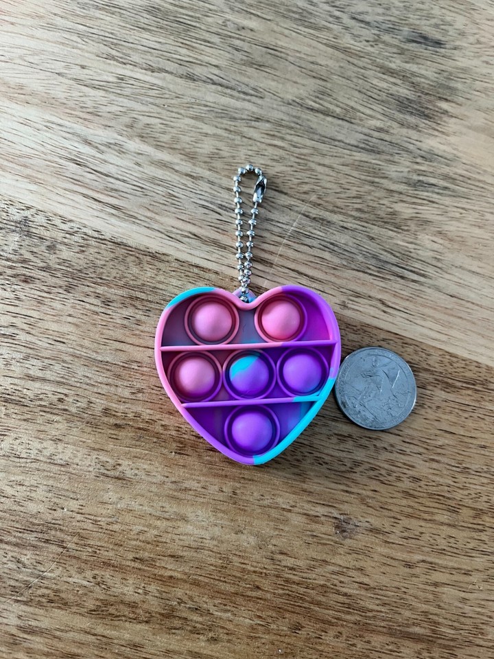 6 Pack Mini Pop Fidget Stress Relieving Push Pop Bubble Fidget Keychain ...