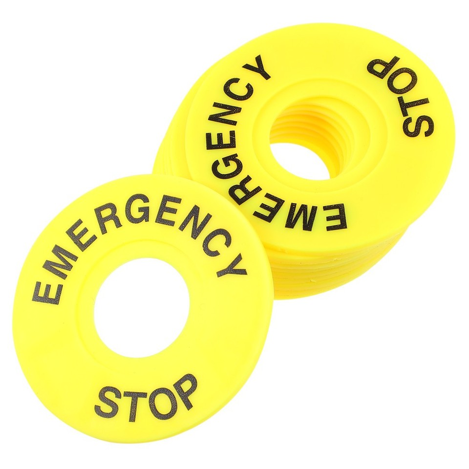 30 Pcs Push Button Inner Diameter Emergency Stop Sign On Push Button ...