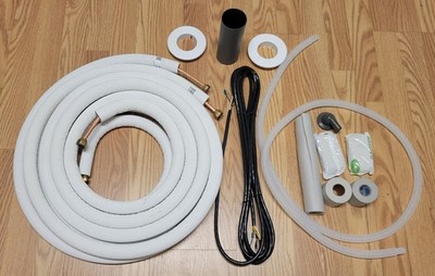 16 ft Mini Split Line Set 3/8"x1/4" Copper Tubing AC w/ Connection ...