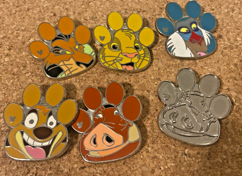 Disney Pin Hidden Mickey Lion King Paw Print Lot Of 6 Pin Official Pins ...
