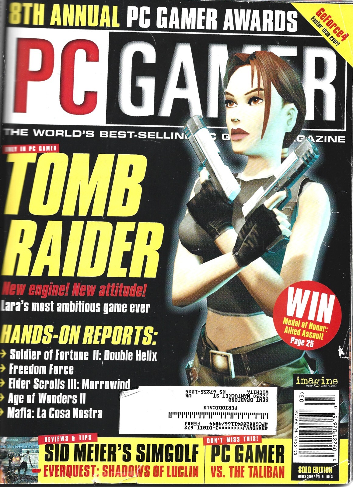 PC Gamer Magazine V9 #3 (March 2002) Solo Edition feat. Lara Croft ...