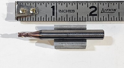 Fullerton 3mm / .1181" x 6mm Shank 4 Flute Series 3200 Carbide End Mill ...