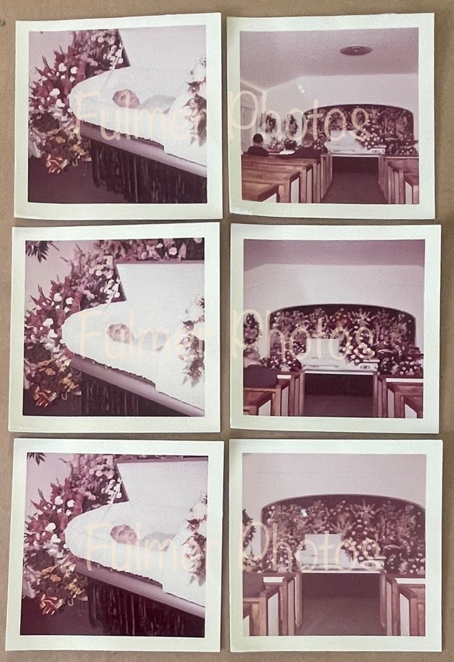 2 Rare Post Mortem Old Woman Lady Funeral Coffin 1970s Color Photos ...