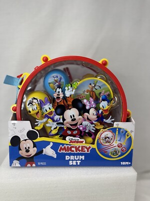 Mickey Mouse Drum Set Disney 10 Pc Band Musical Instruments Age 18M ...