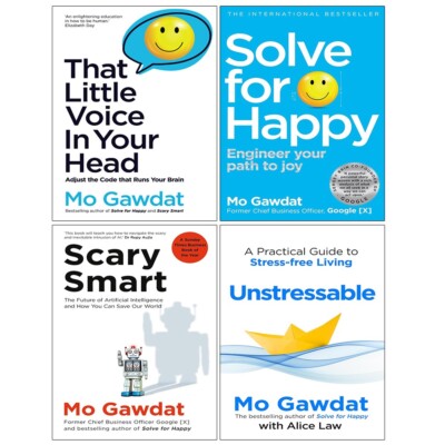Mo Gawdat 4 Books Set Unstressable, Solve For Happy, Little Voice In ...