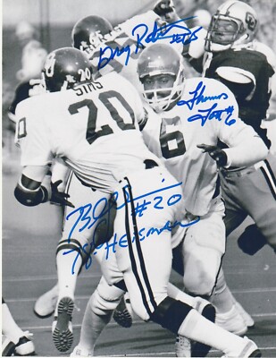 BILLY SIMS/ THOMAS LOTT / GREG ROBERTS OKLAHOMA SOONERS ACTION SIGNED ...