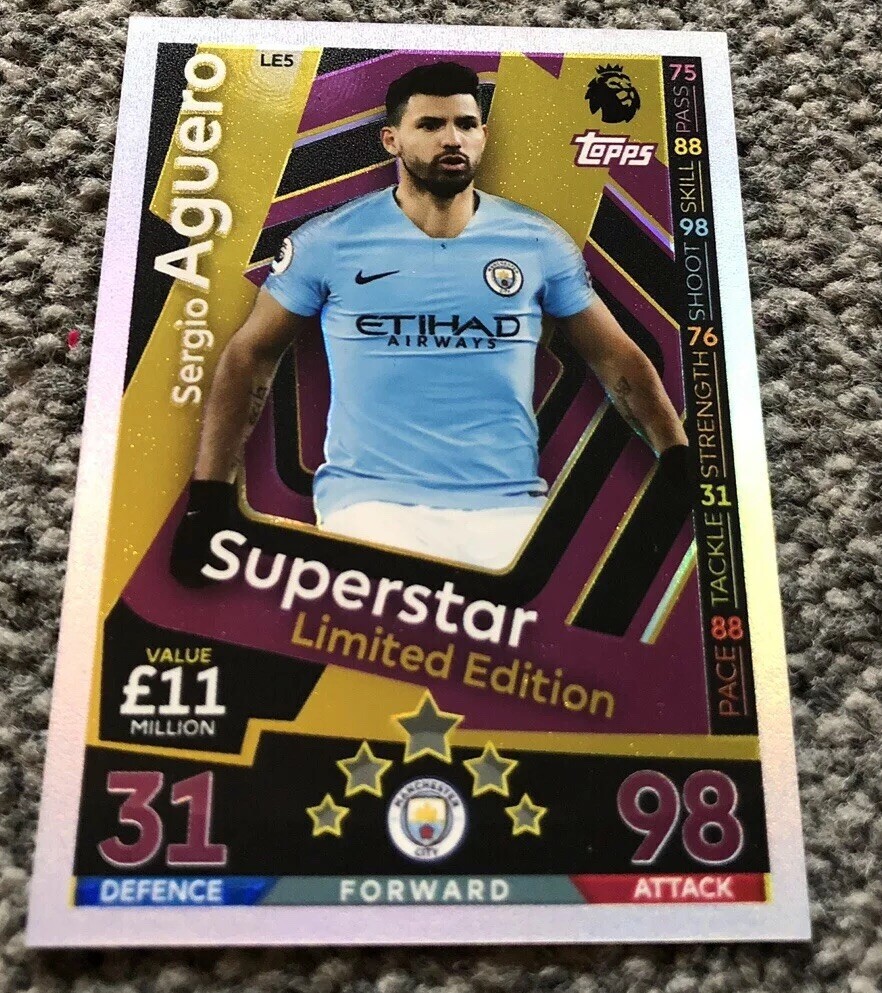 MATCH ATTAX 18/19 SERGIO AGUERO SUPERSTAR LIMITED EDITION CARD LE5 ...