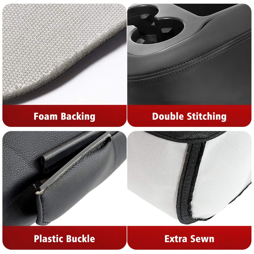 Center Console Armrest Leather Cover Zipper for 07-14 Silverado Sierra ...