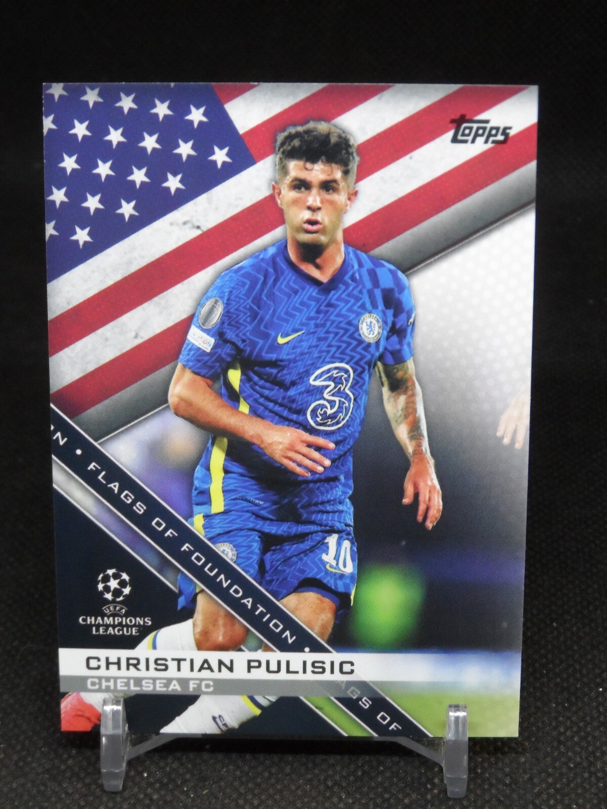 Christian Pulisic USMNT USA Flags of Foundation Topps UEFA World Cup ...