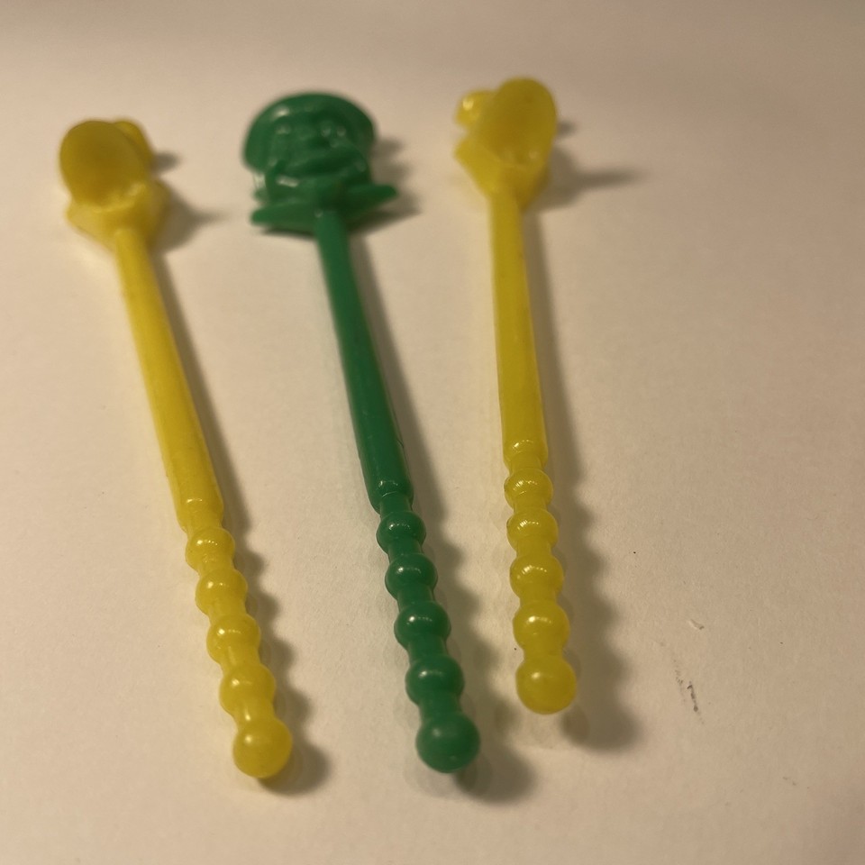 Vintage Donald Duck Jiminy Cricket Stir Sticks Walt Disney 4.5” Lot Of ...