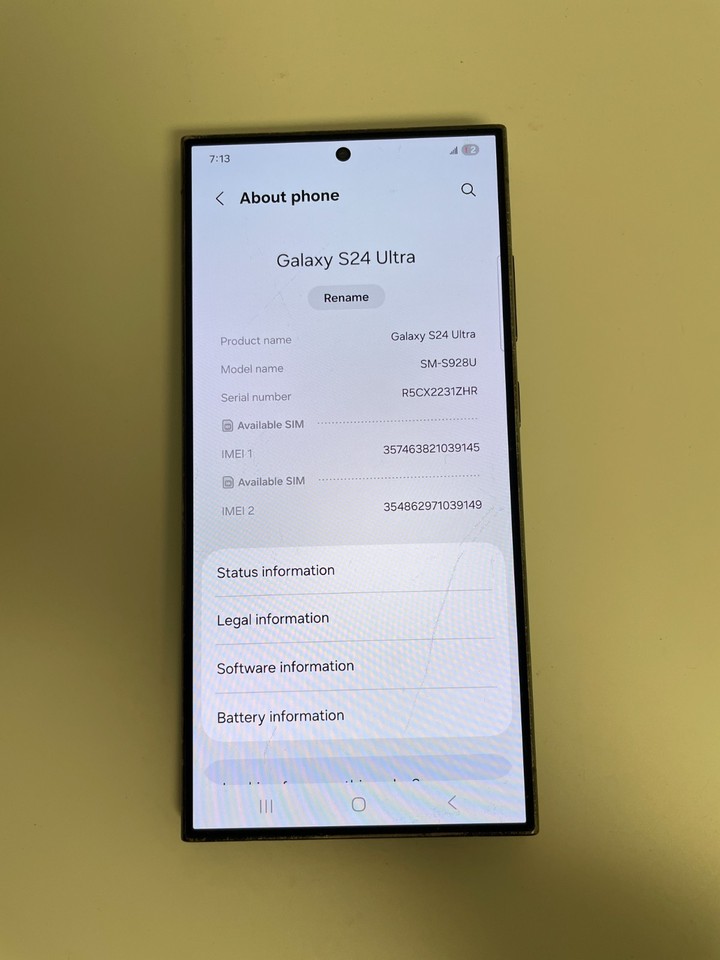 Samsung Galaxy S24 Ultra SM-S928U 5G 256GB Black UNKNOWN CARRIER C ...