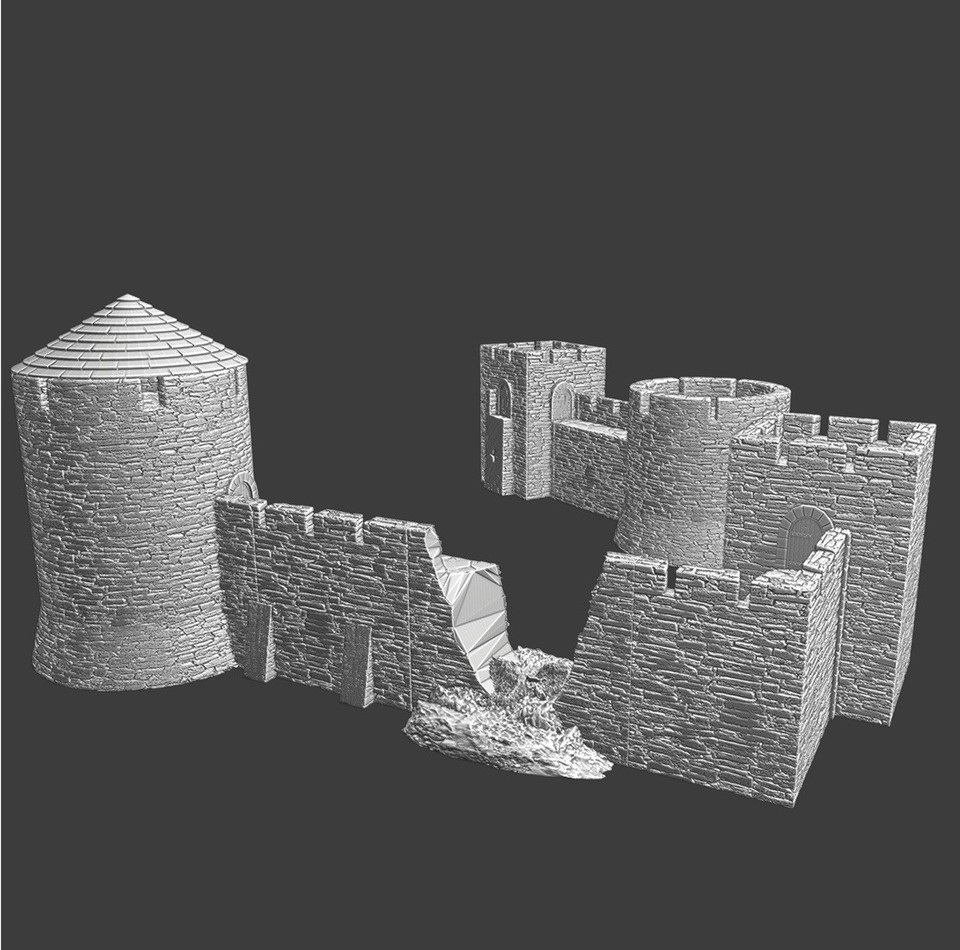 28mm Modular Medieval Castle system - Walls 1 tabletop gaming ...