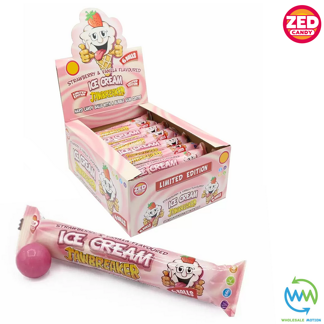 ZED Candy JAWBREAKERS 6 Pack STRAWBERRY & VANILLA ICE CREAM Flavour INDIVIDUAL | eBay UK