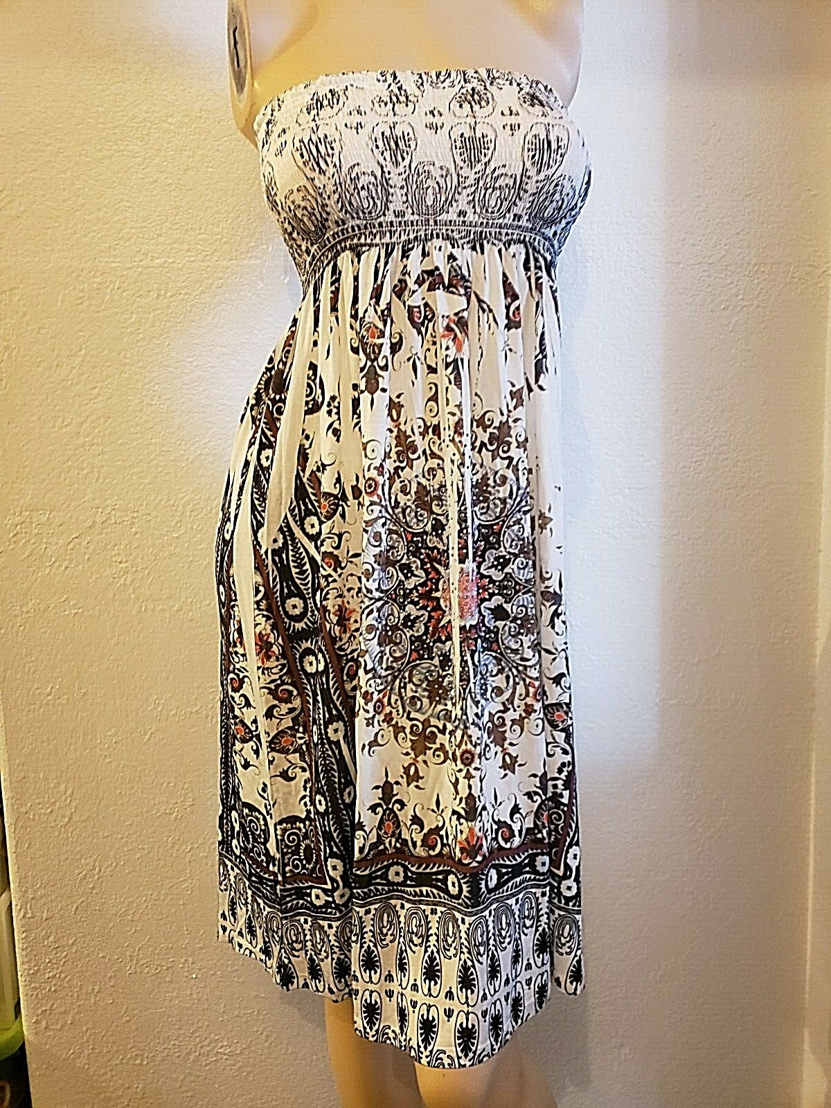 WOMENS Sun Dress Strapless embellished sublimation rhinestone HOT! S M ...