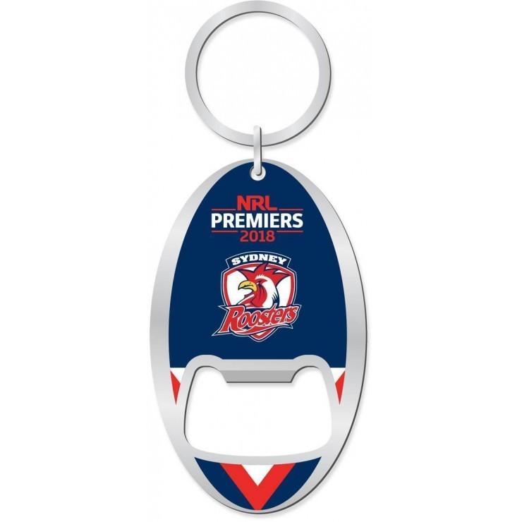333292 SYDNEY ROOSTERS 2018 PREMIERS NRL BOTTLE OPENER KEY RING KEYRING ...