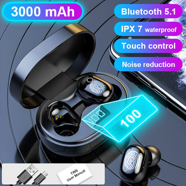TWS Bluetooth 5.1 Earphones Charging Box Wireless Headphone Stereo ...