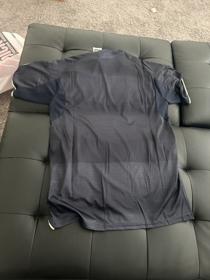 adidas Real Madrid Soccer Jersey Navy White Size M Slim Fit Emirates ...