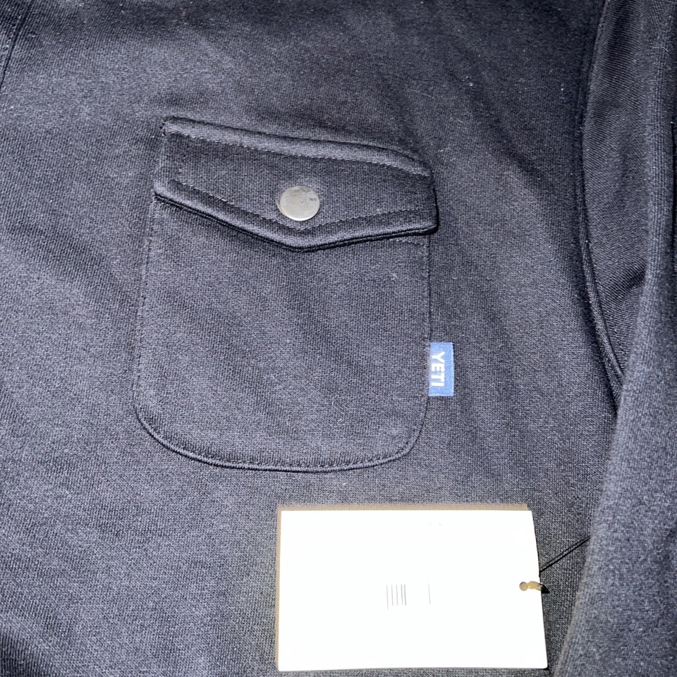 Yeti Black X-Large Men's Mock Neck 1/4 Snap-Button Pullover Stitched ...