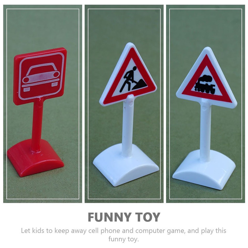 11 Pcs Road Construction Signs Toys Children's Traffic Education Signal ...