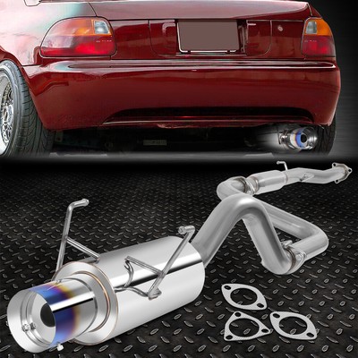 FOR 93-97 HONDA DEL SOL Si EG1 4.5" BURNT TIP MUFFLER SS CATBACK ...