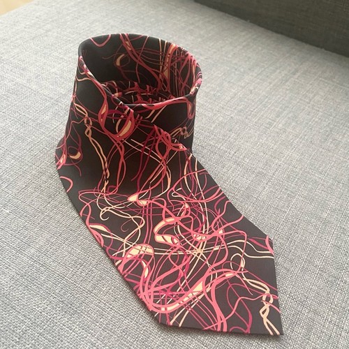 Nadia Roden Silk Abstract Patterned Tie - Black and Orange | eBay