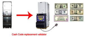 Validator to replace 12vdc Cash Code bill acceptor $1-$20 stacker - Cashcode | eBay