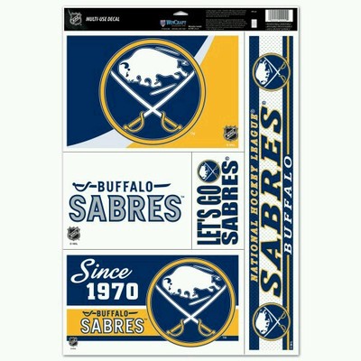 BUFFALO SABRES 5 PIECE MULTI-USE DECALS 11"X17" SHEET PERFECT FOR ...