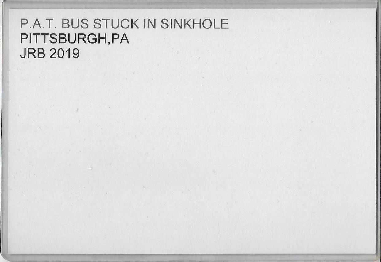 NEW POSTCARD~PAT BUS STUCK IN SINKHOLE~PITTSBURGH,PA -JRB 2019 | eBay