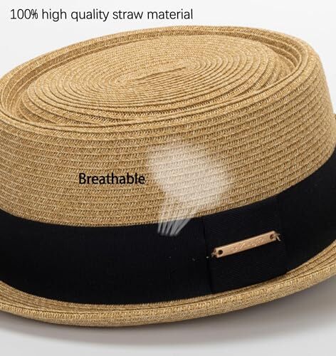 Summer Spring Straw-Hats Pork-Pie-hat for Women Men - Unisex Medium ...