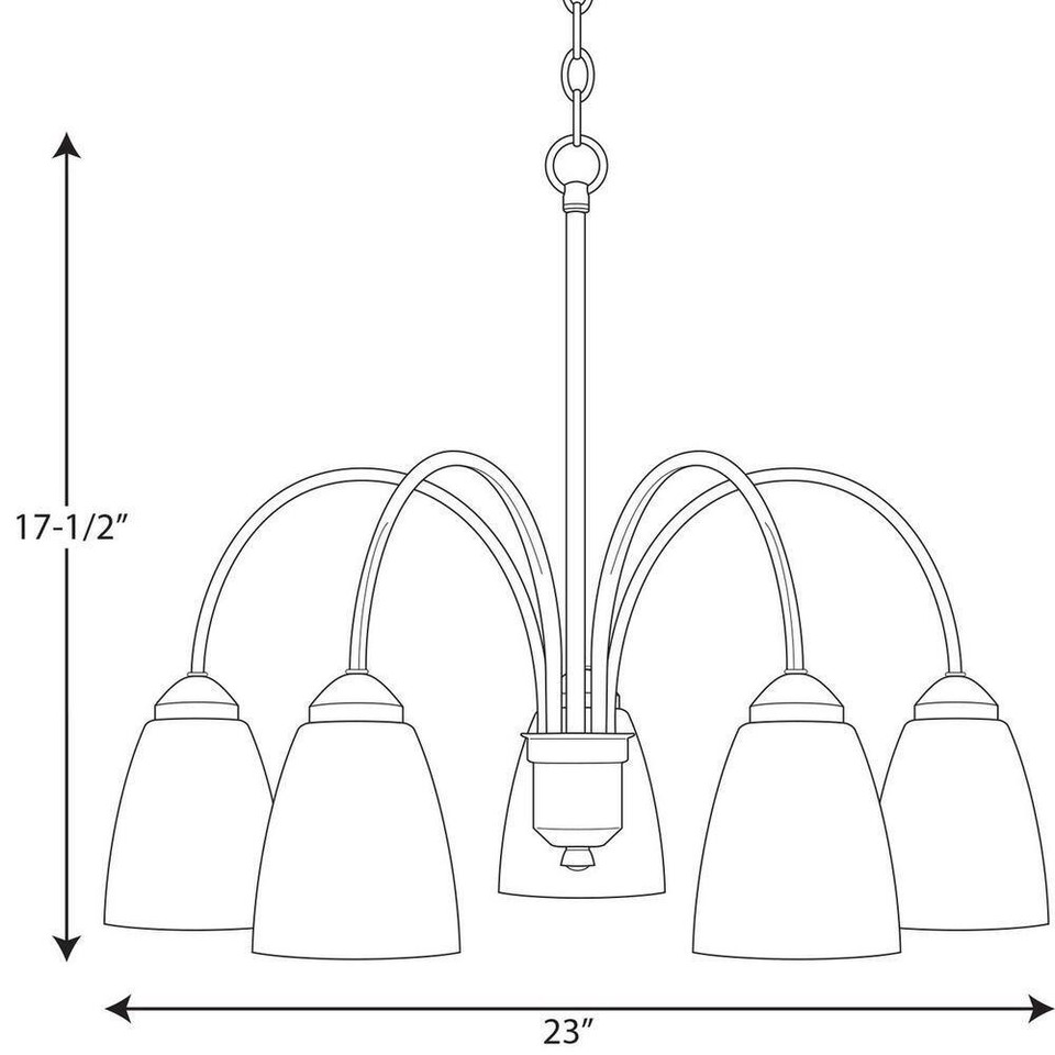 Progress Lighting Gather 5-Light Antique Bronze Etched Glass Chandelier ...