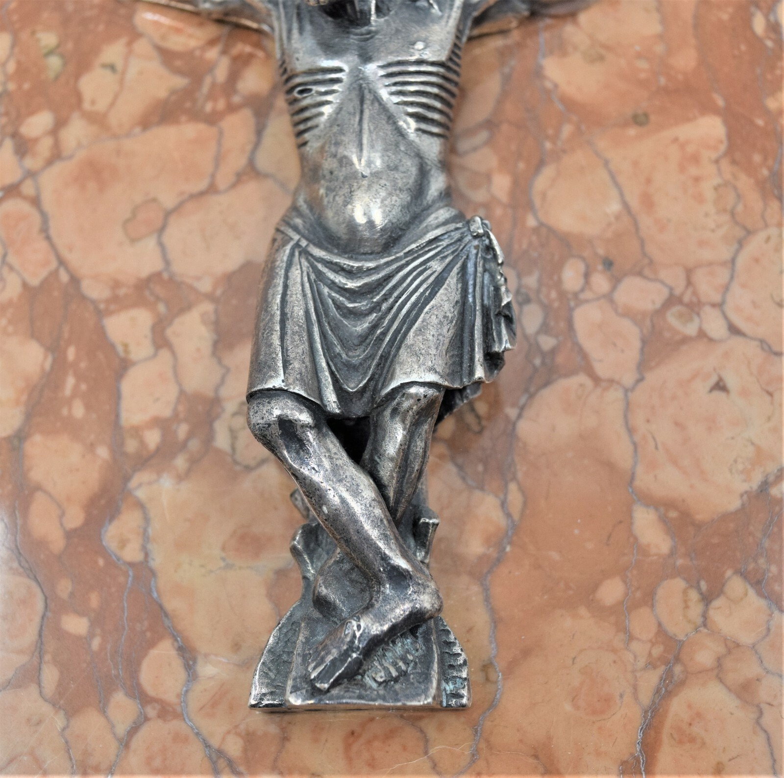 Sterling Silver Crucifix Jesus Figurine Statue Miniature Marble Plaque ...