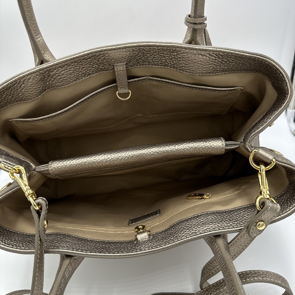 RLL Ralph Lauren Fairfield City Shopper Shoulder Metallic Satchel ...