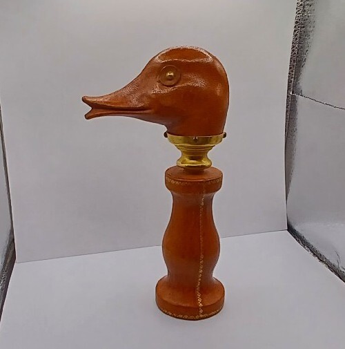 True Vintage 1960’s Italy Leather Wrapped Duck Head Tabletop Bar ...