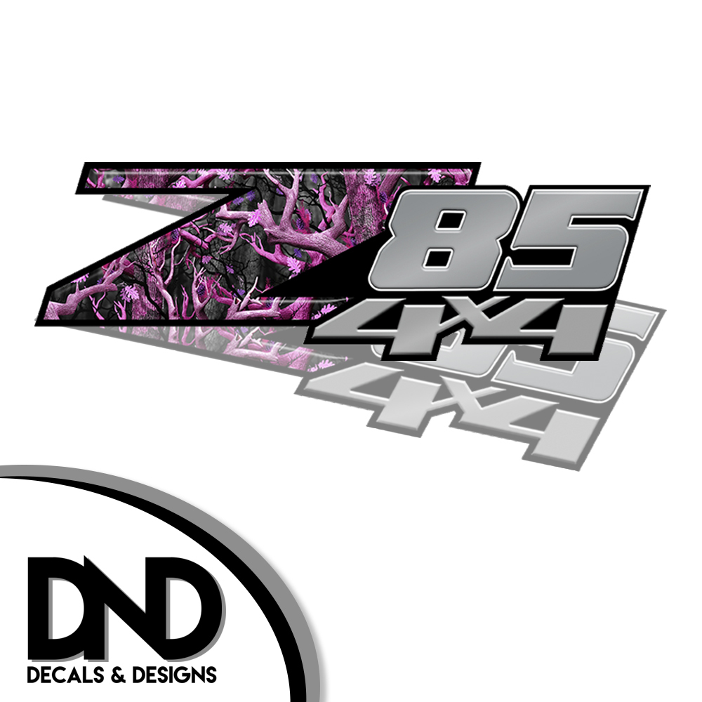 Z85 4x4 Decals 2 Pk Sticker for Chevy Silverado Sierra truck - Pink - D ...