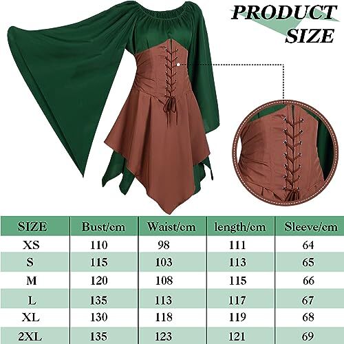 Irish Traditional Gown Women's Elf Costume - Renaissance Medieval Irish ...