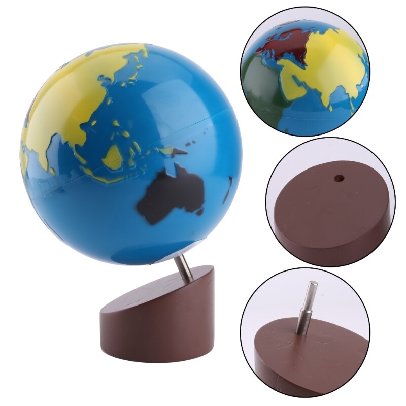 Montessori Geography Material Globe Of World Parts Kids Early Learning ...