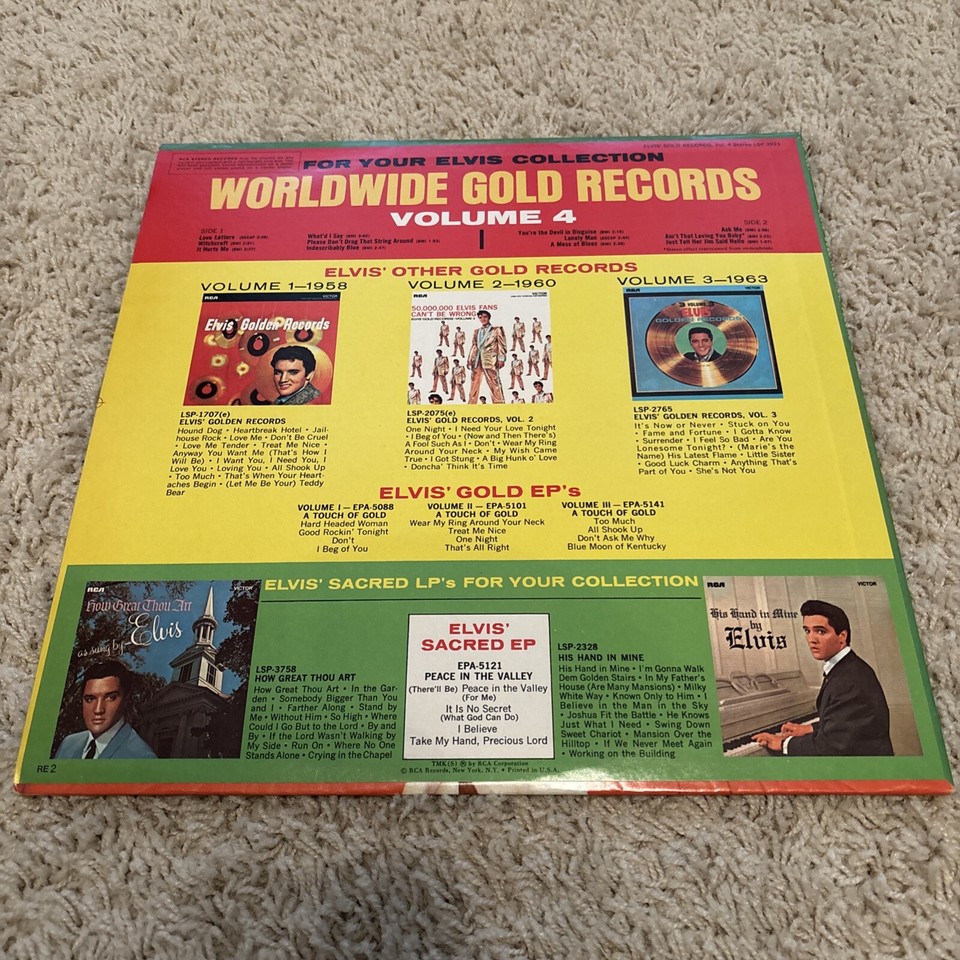 ELVIS PRESLEY Gold Records Vol. 4 Vinyl LP LSP-3921 RCA TAN LABEL | eBay