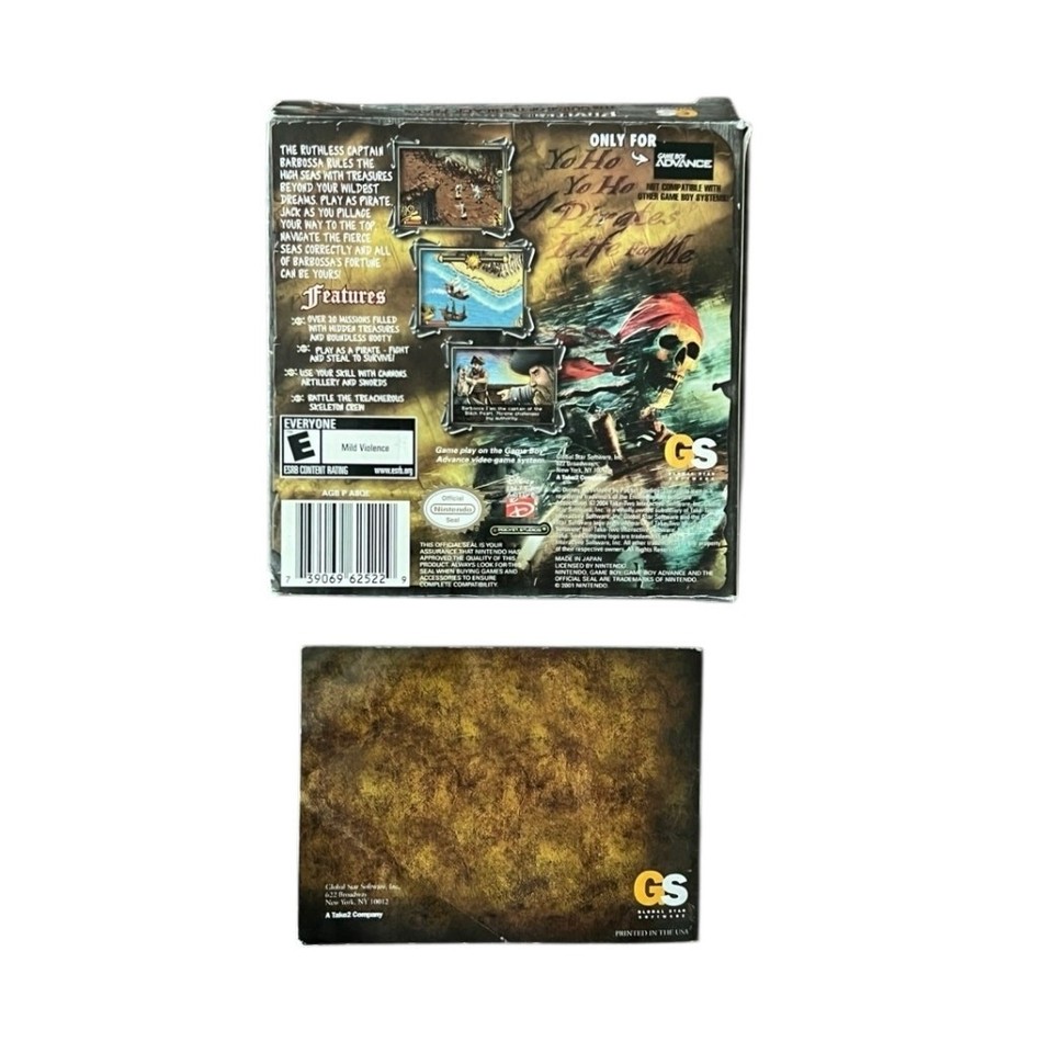 Nintendo Game Boy Advance Pirates Caribbean Curse Black Pearl Box ...