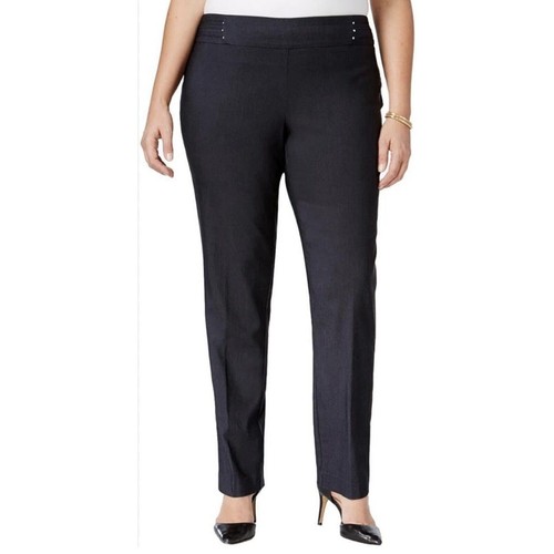 Jm Collection Waverly Denim Tummy Control Slim Leg Pants Plus Size 16WP ...
