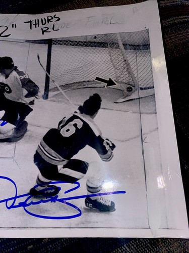 1968 NHL HOCKEY TYPE 1 PHOTO DEREK SANDERSON AUTOGRAPH COA BERNIE ...