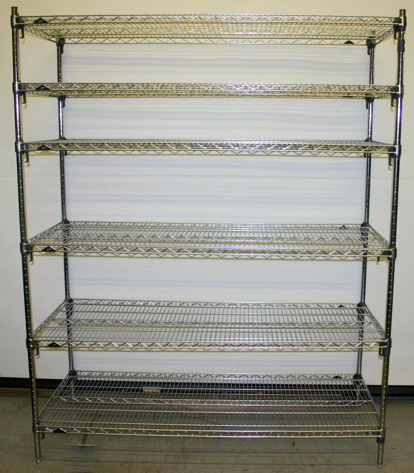 METRO SUPER ADJUSTABLE CHROME WIRE SHELF, SHELVING RACK UNITS, 6 ...